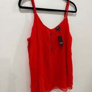 torrid | Tops | Nwt Torrid Sophie Chiffon Zipper Trim Swing Cami In Red ...
